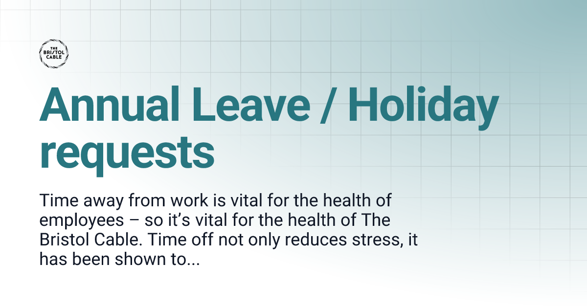Annual Leave / Holiday requests | Handbook