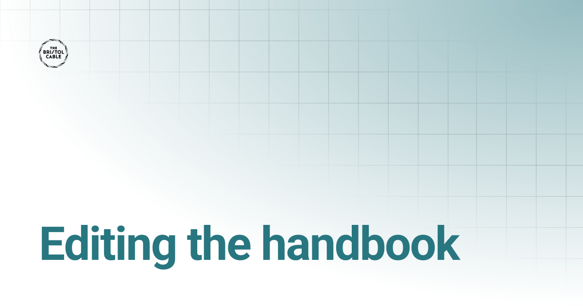 Editing the handbook | Handbook