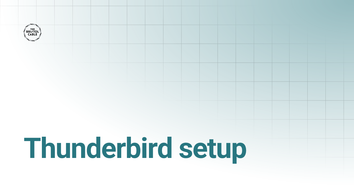 Thunderbird setup | Handbook